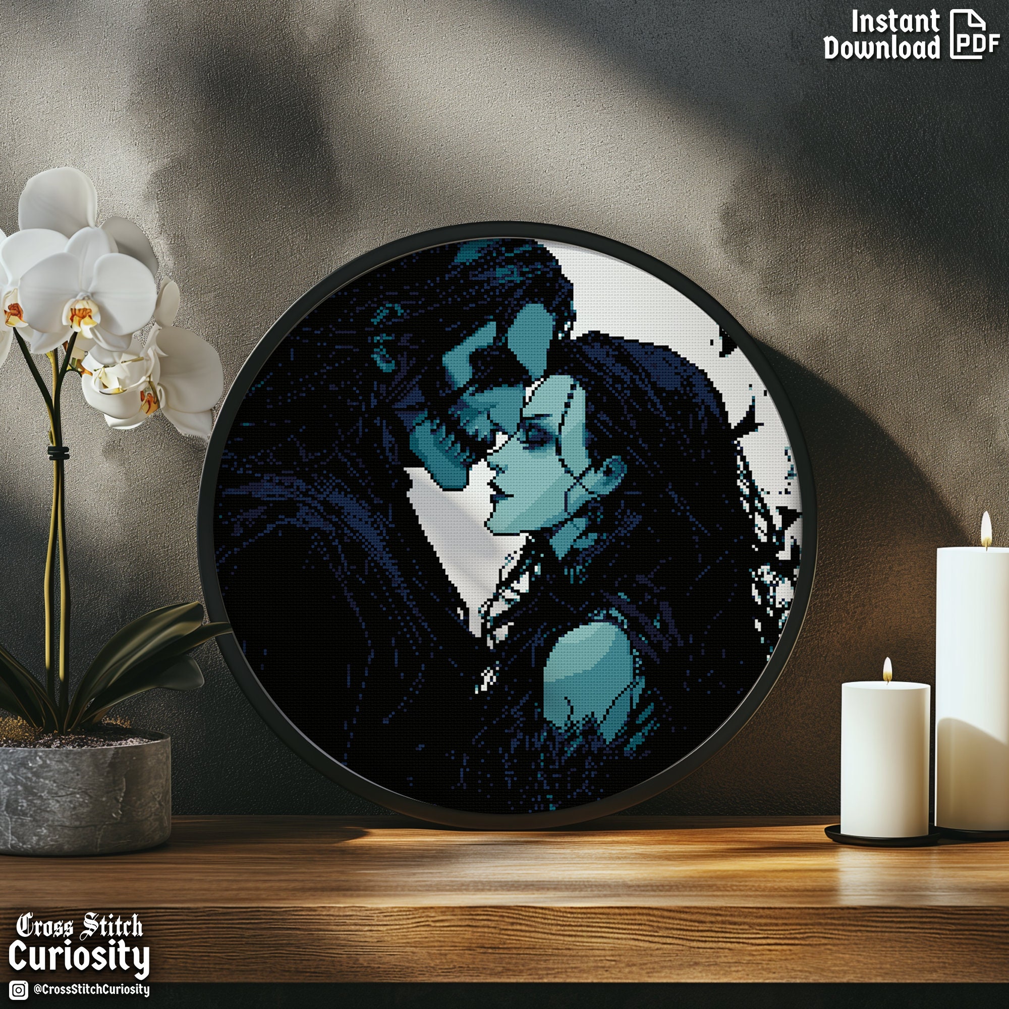 Gothic Cross Stitch PDF Pattern cursed Love Counted Cross Stitch Chart ...