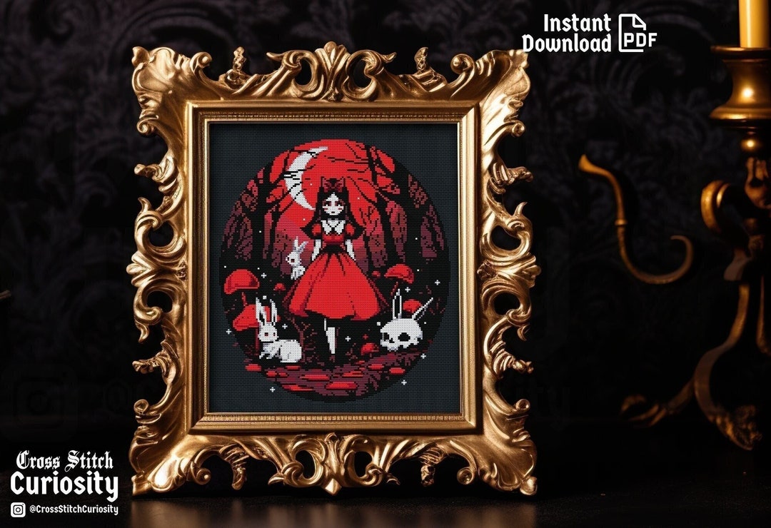 Gothic Cross Stitch Pattern Pdf "alice, Lost in Wonderland" - Witchy ...