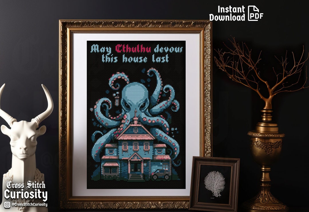 Macabre Cross Stitch Pattern Pdf "cthulhu Doomsday" - Horror Cross ...