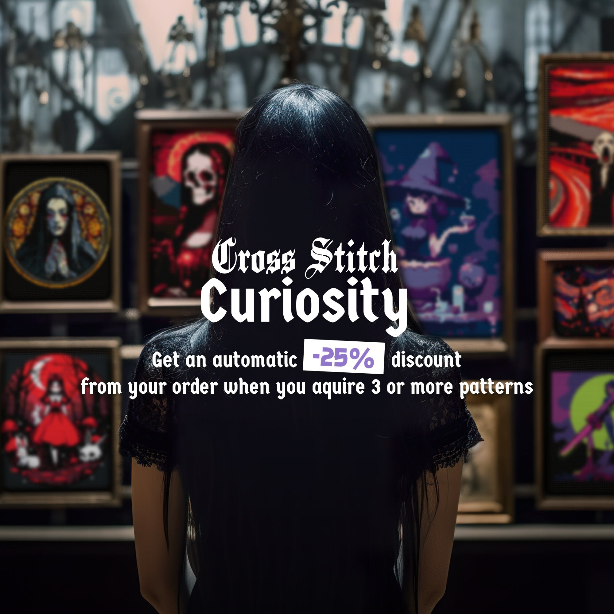 Sassy Cross Stitch Pattern Pdf "basic Boredom" - Funny Goth Quote ...