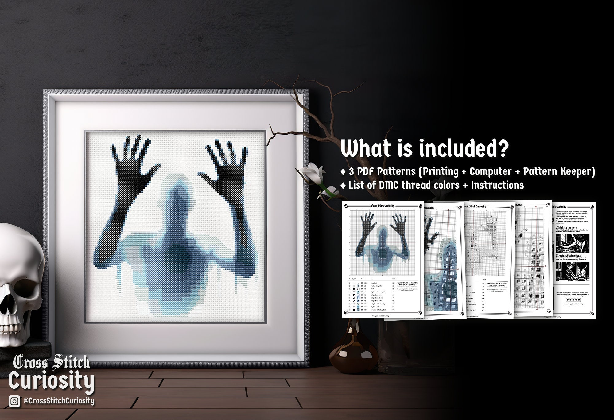 Macabre Cross Stitch Pattern Pdf threads of Torment Haunted Horror ...