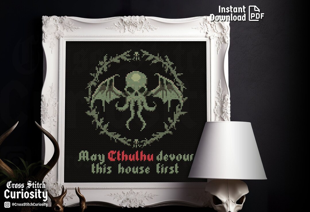Macabre Cross Stitch Pattern Pdf may Cthulhu Devour This - Etsy