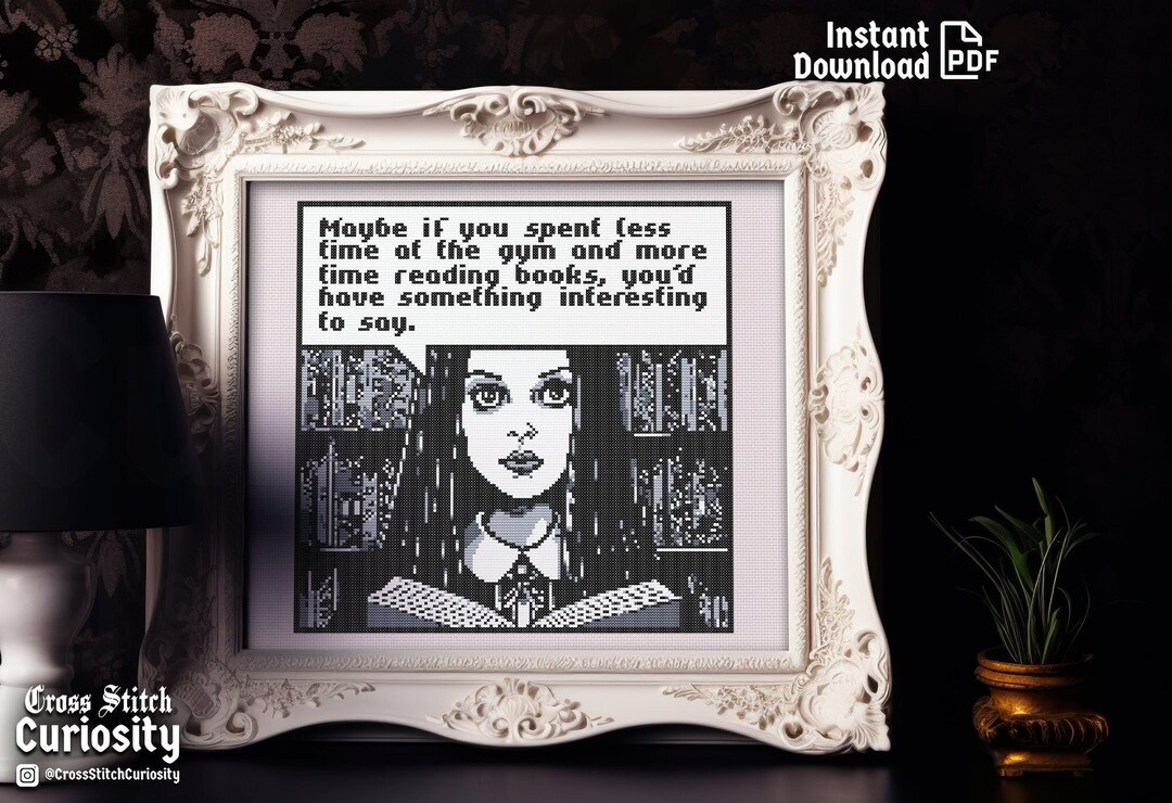 Sassy Cross Stitch Pattern Pdf "literary Laments" - Funny Goth Quote ...