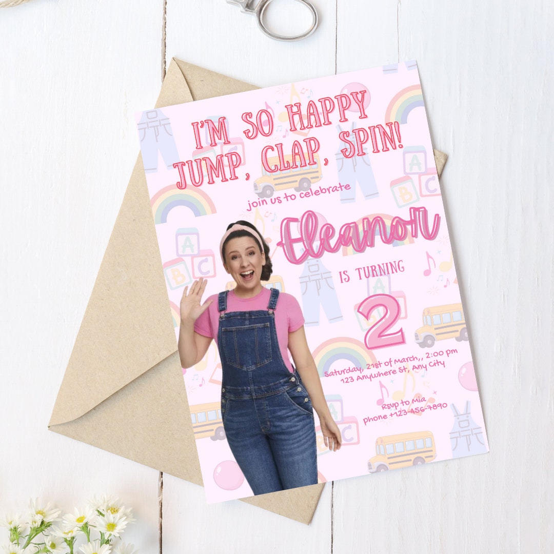 I'm so Happy Pink Ms. Rachel Birthday Invitation - Etsy