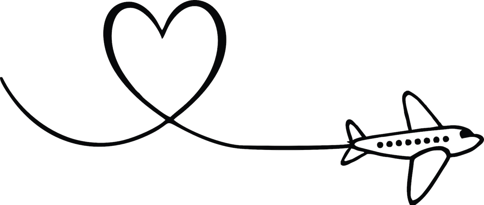 Airplane Heart Loop SVG Clip Art Files Shirt Sweater Cricut - Etsy Canada