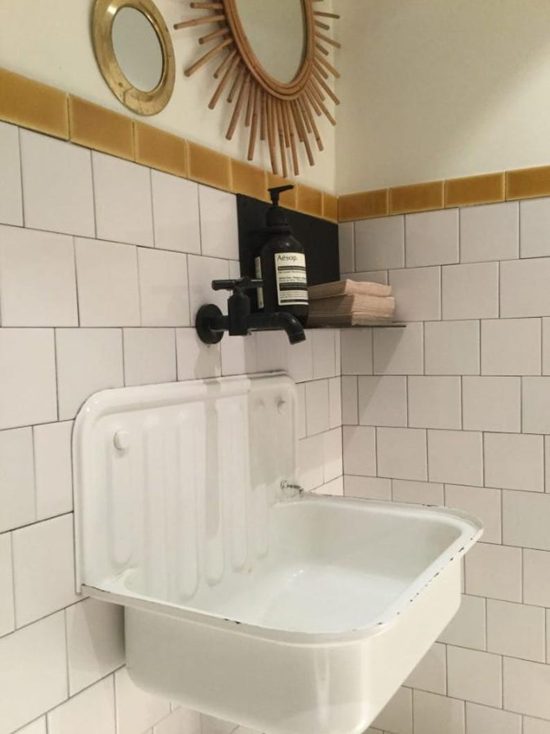 Farmhouse Sink – Wall-mounted Bathroom & Kitchen Sink – White Sink for ...