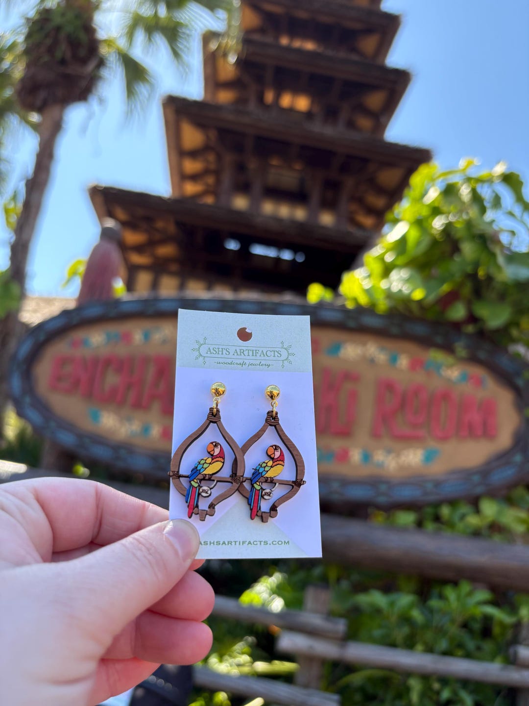 Wooden Parrot Dangle Earrings - Etsy