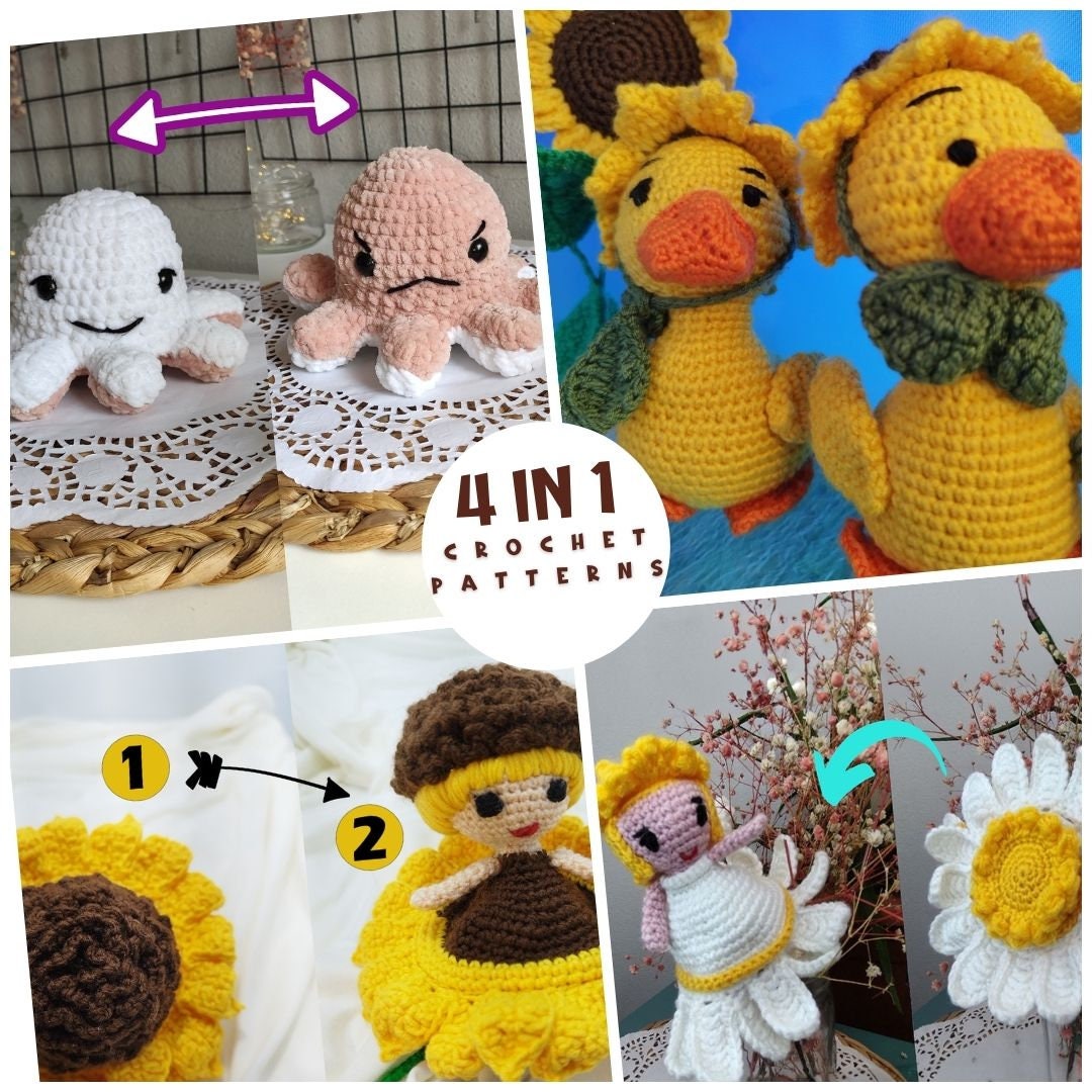 Reversible Crochet Pattern Reversible Sunflower Crochet Pattern ...