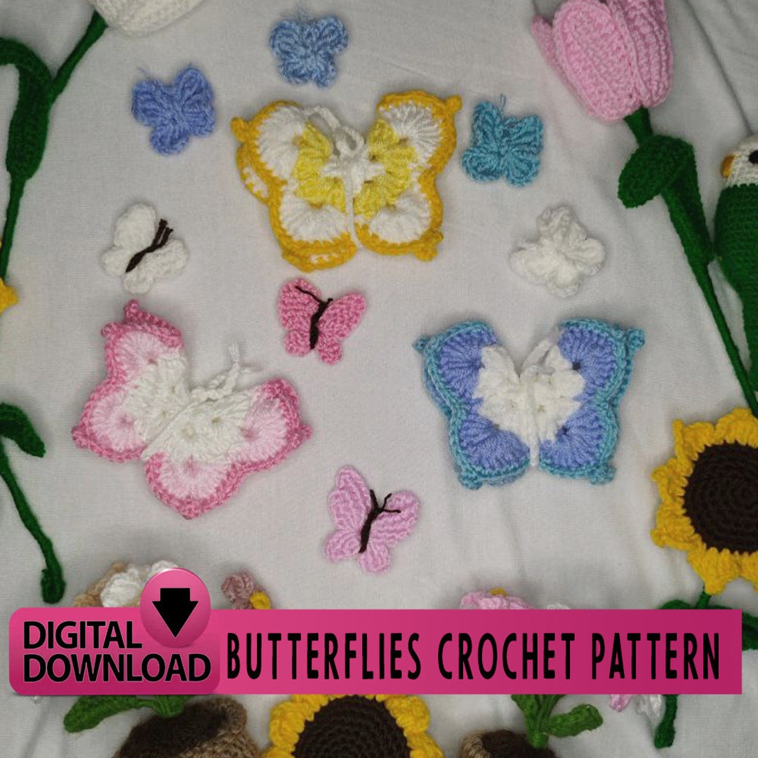 Easy and Simple Butterflies Crochet Pattern , Cute Butterfly Crochet ...