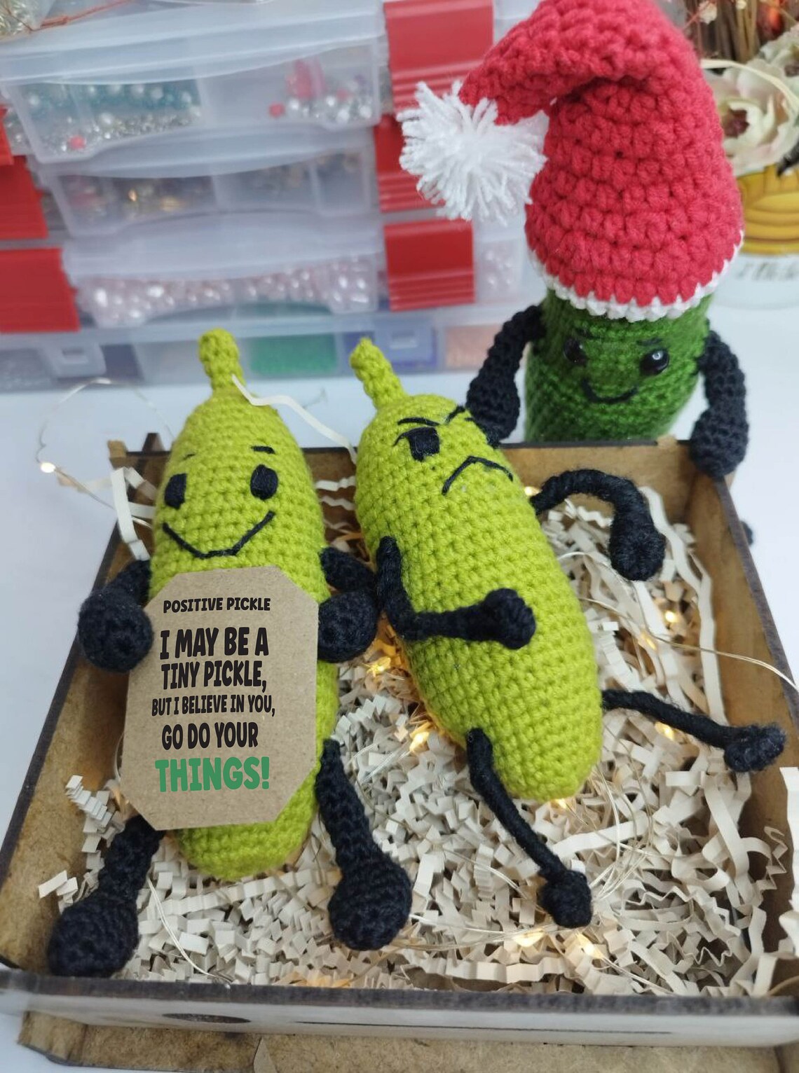 Dill Pickle Crochet Pattern With PRINTABLE Positive Pickle Display ...