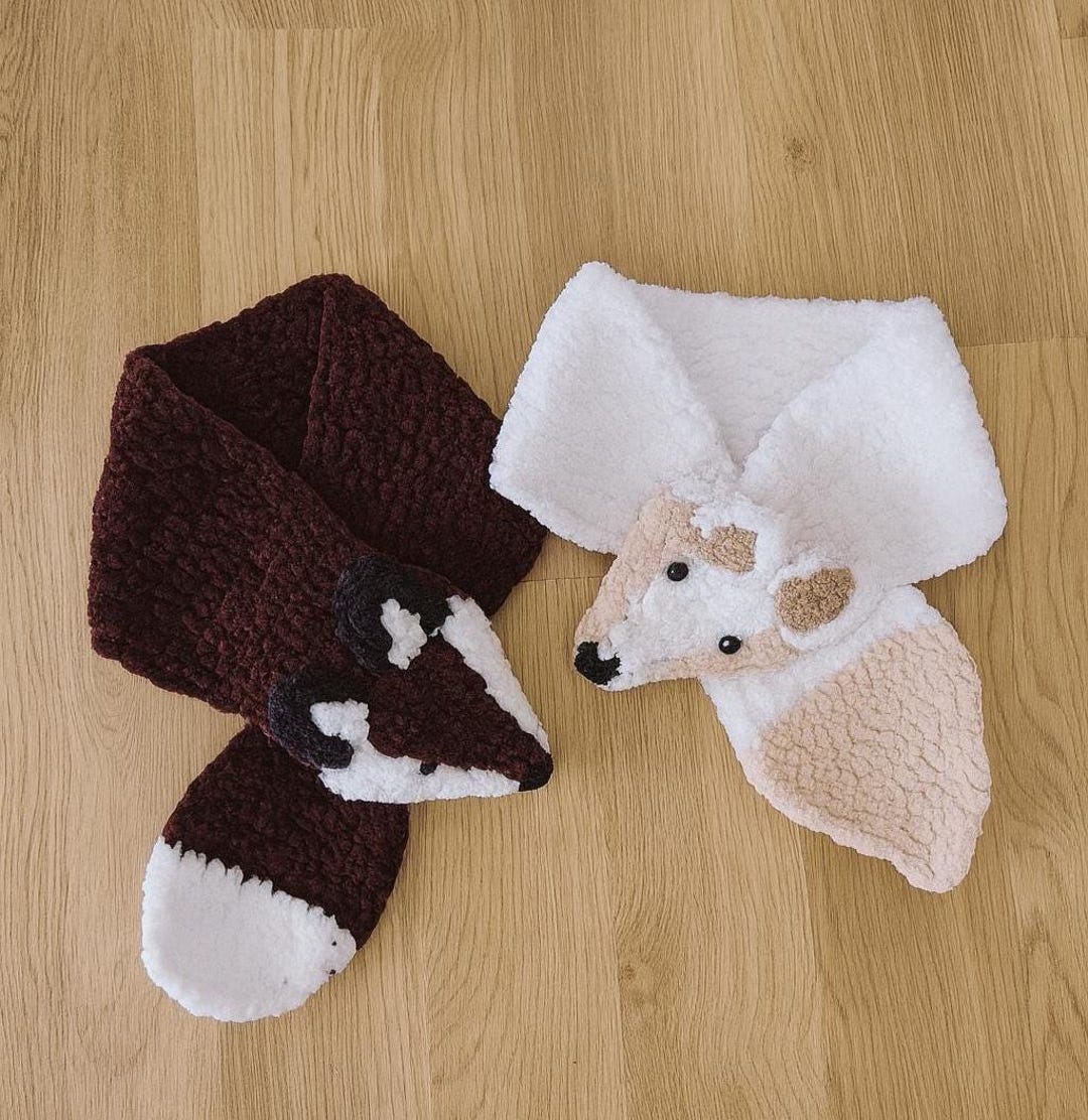 Fox Scarf Crochet Pattern /in English. Scarf for Girls and Boys / Step ...