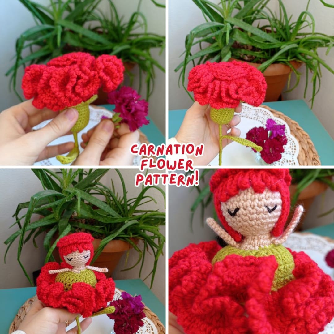 Carnation Flower Crochet Pattern Digital Download Trending Kawaii ...