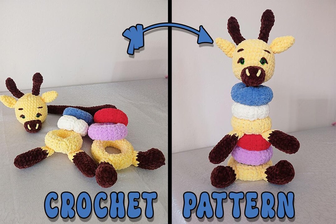 Stacking Toy Giraffe Crochet Pattern, Crochet Giraffe Toy ,crochet ...