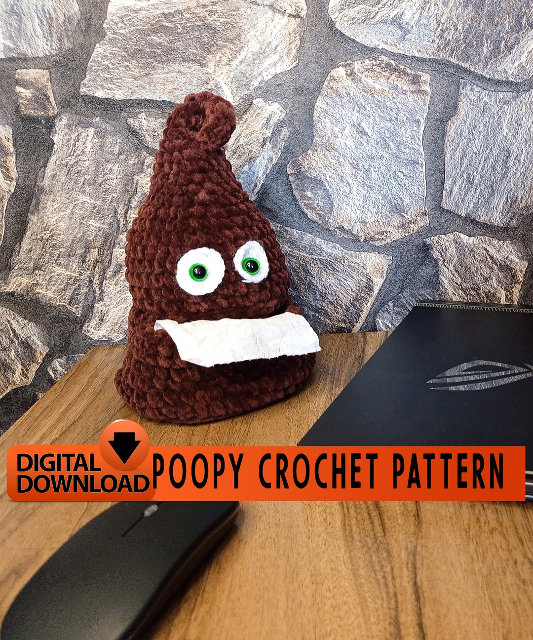Funny Poo Crochet Pattern Tissue Box, Tissue Box Crochet Pattern,poo ...