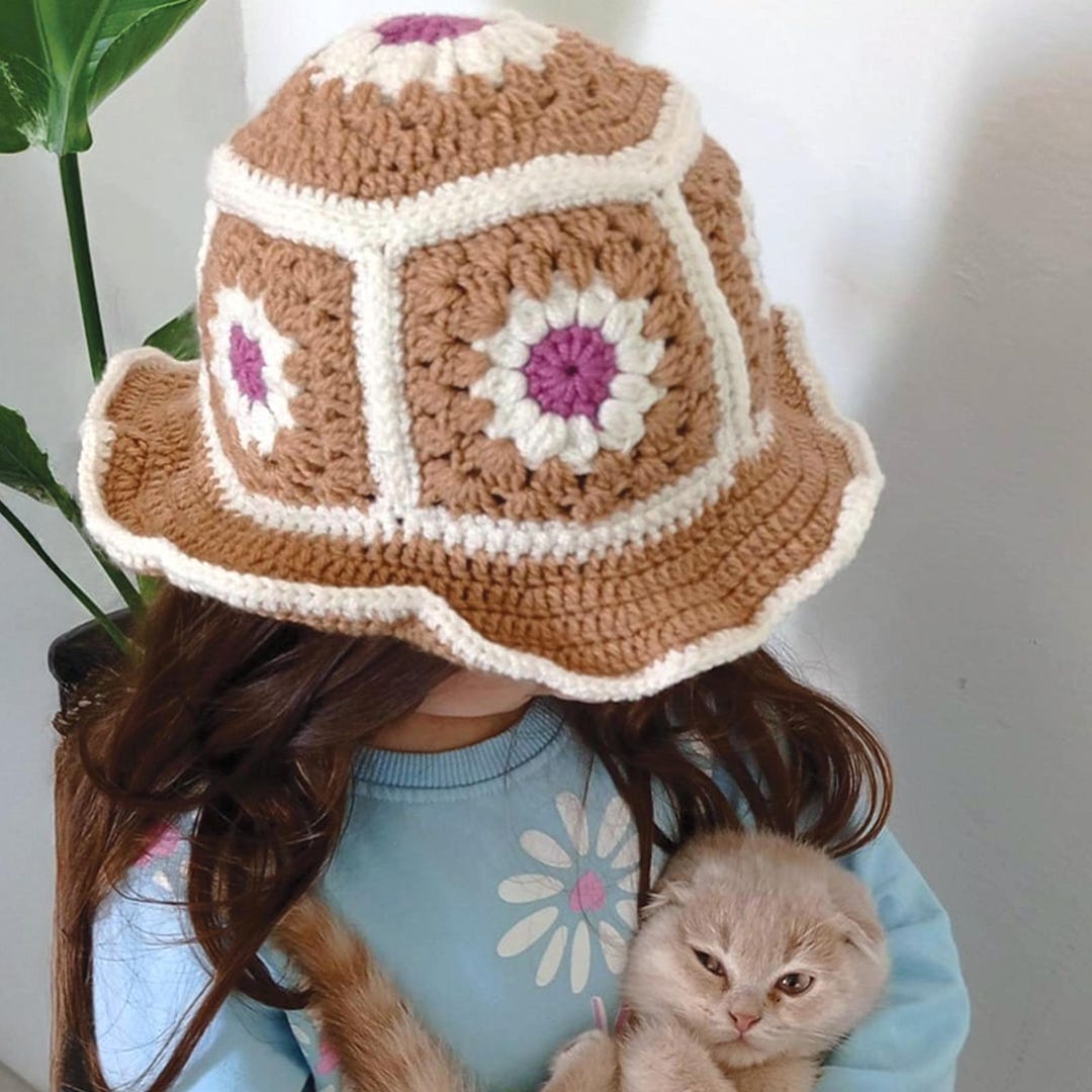 Granny Square Hat Crochet Pattern / Crochet Hat Pattern, Granny Square ...