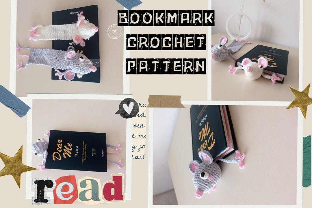 Mouse Bookmark Crochet Pattern ,amigurumi Crochet Pattern, Crochet ...