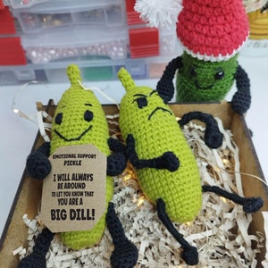Dill Pickle Crochet Pattern With PRINTABLE Positive Pickle Display ...