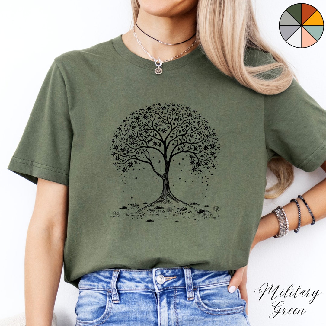 Dark Tree of Life T Shirt, Boho Tree Tshirt, Celestial Tree T Shirt ...