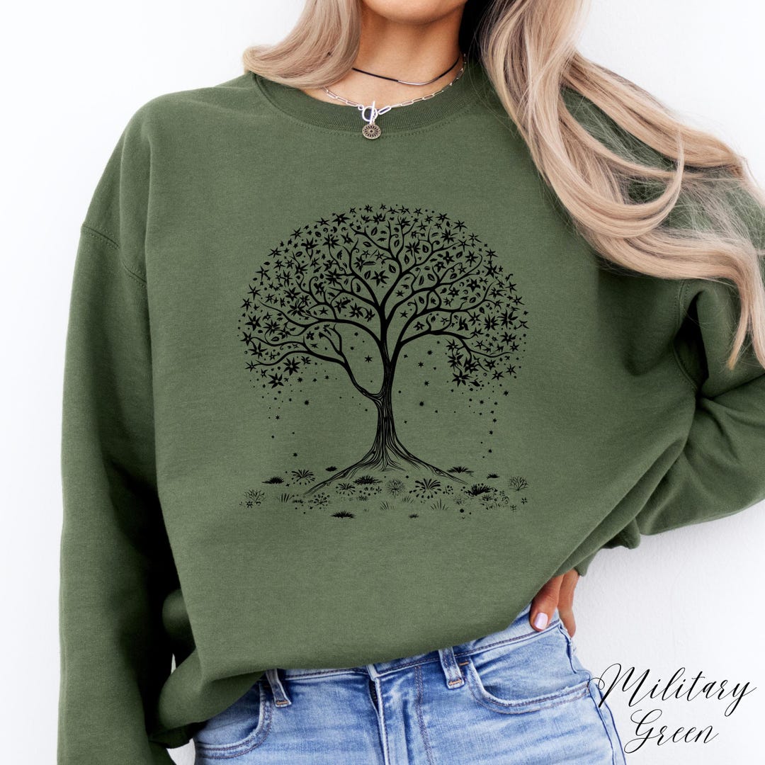 Dark Tree of Life Jumper, Bohemian Tree Sweatshirt, Celtic Tree Shirt ...