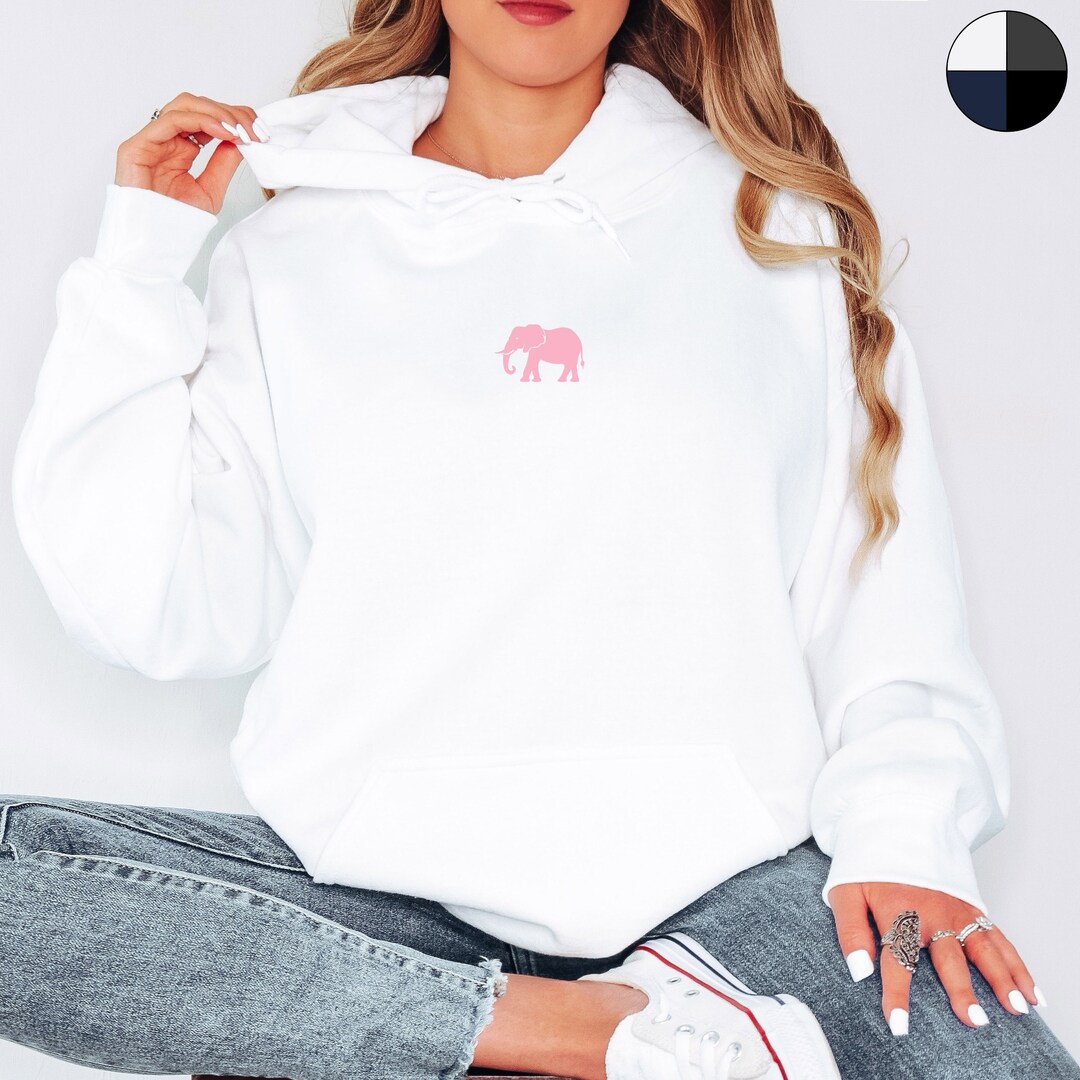 Pink Elephant Hoodie, African Animal Hoodie, Cute Hoodie, Elephant ...