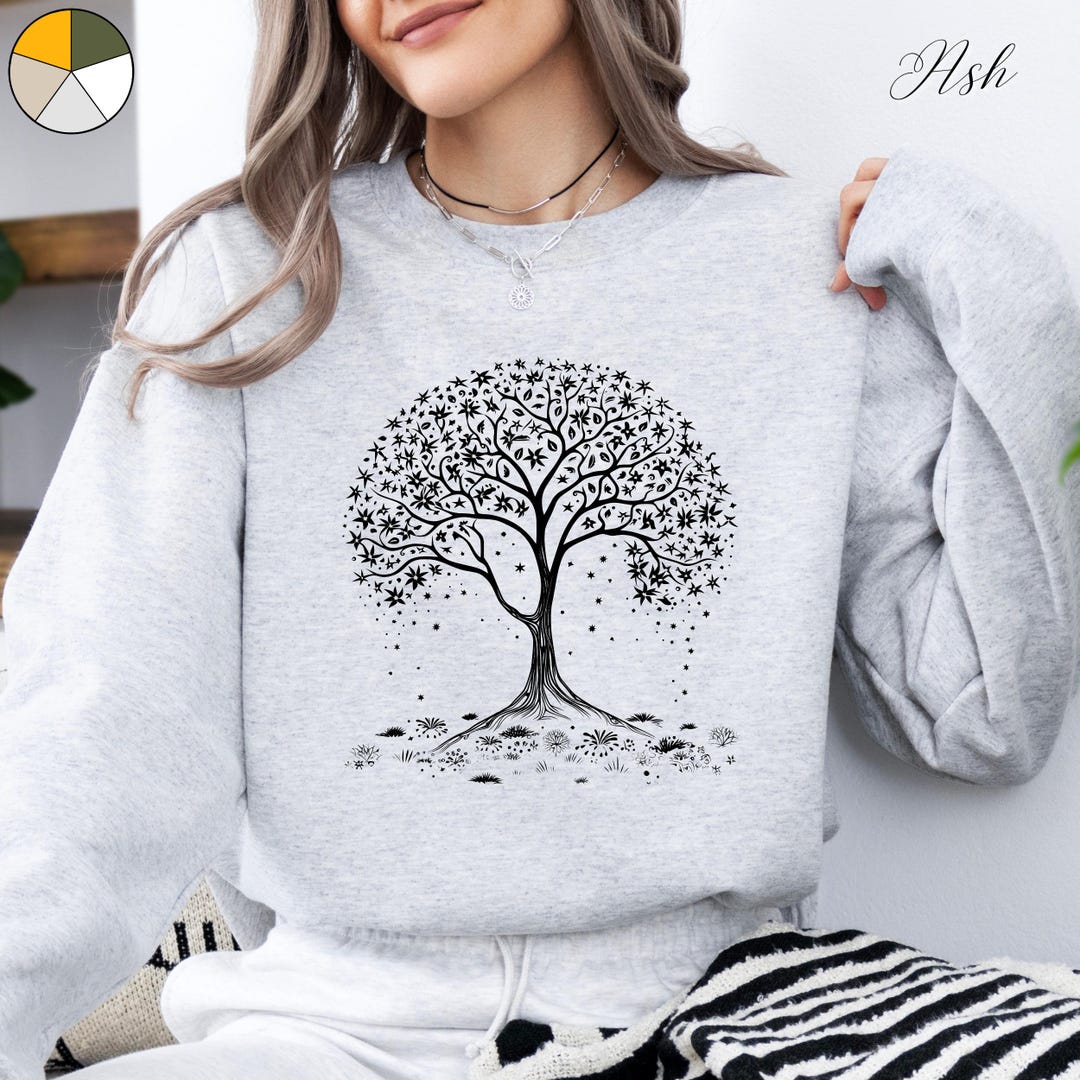 Dark Tree of Life Jumper, Celestial Tree Sweatshirt, Celtic Tree Shirt ...