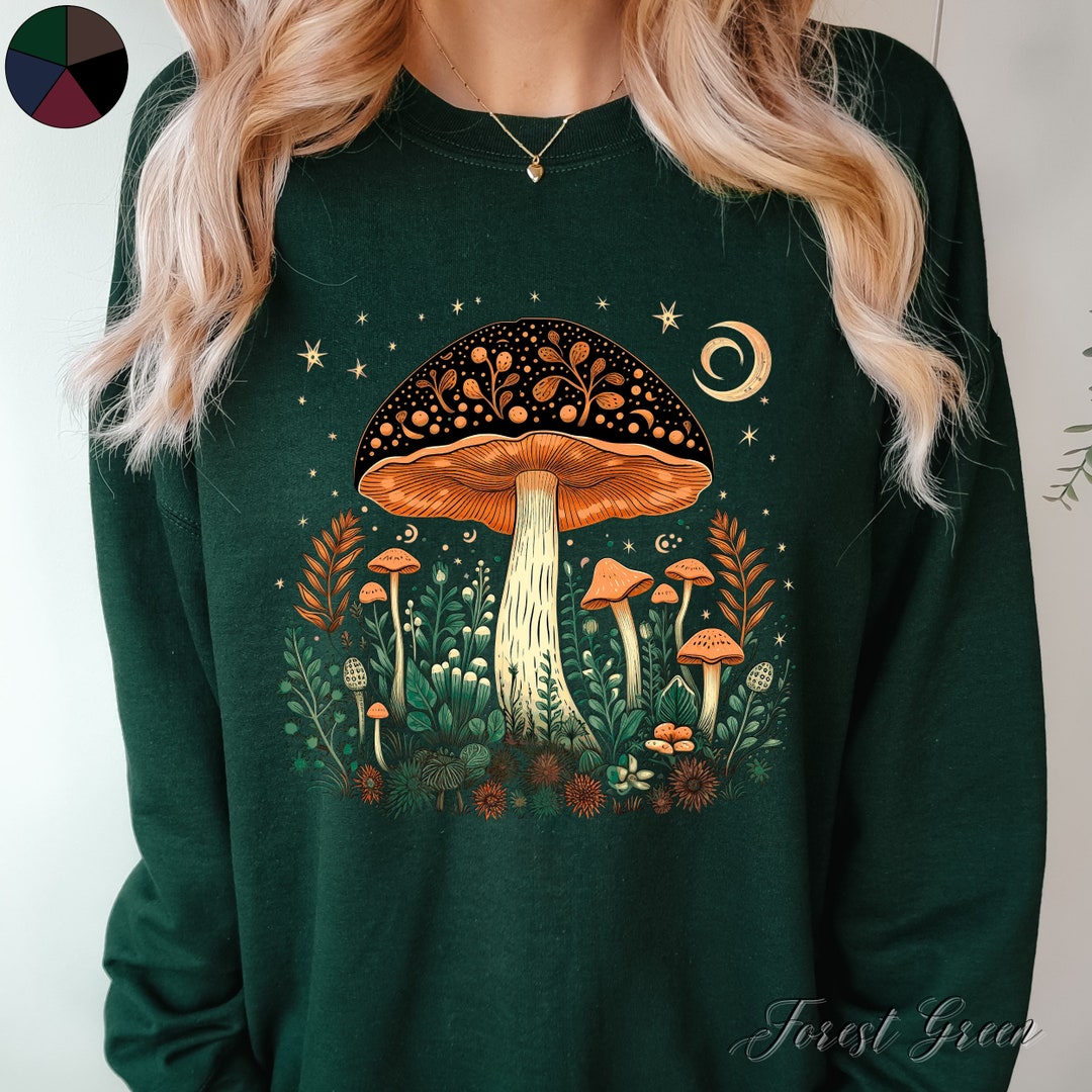 Boho Mushrooms and Stars Sweatshirt, Woodland Forest Nature Graphic ...