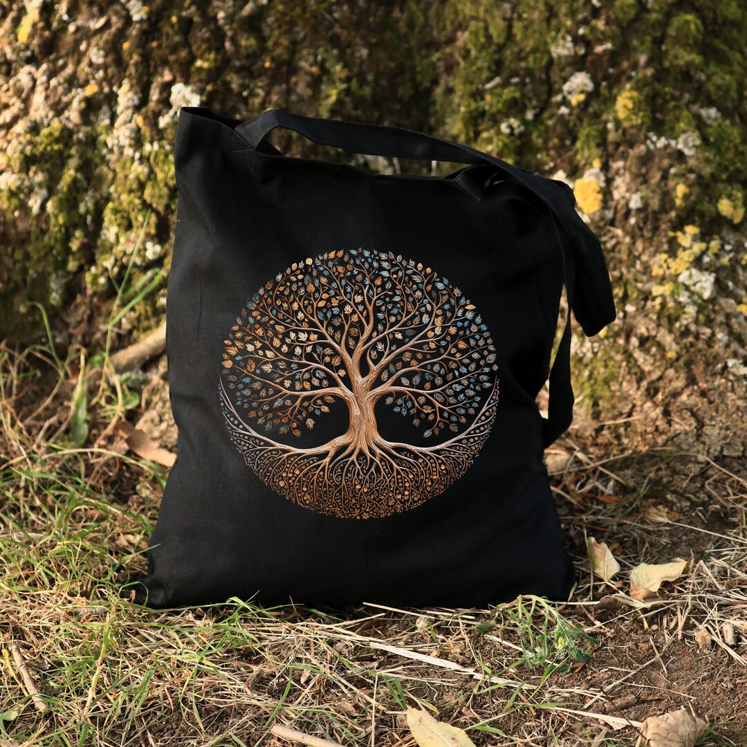 Celtic Tree of Life Bag, Autumn Tree Tote Bag, Vintage Style Aesthetic ...