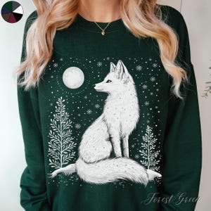Arctic Fox Jumper, Cute White Fox Sweatshirt, Christmas Sweatshirt ...