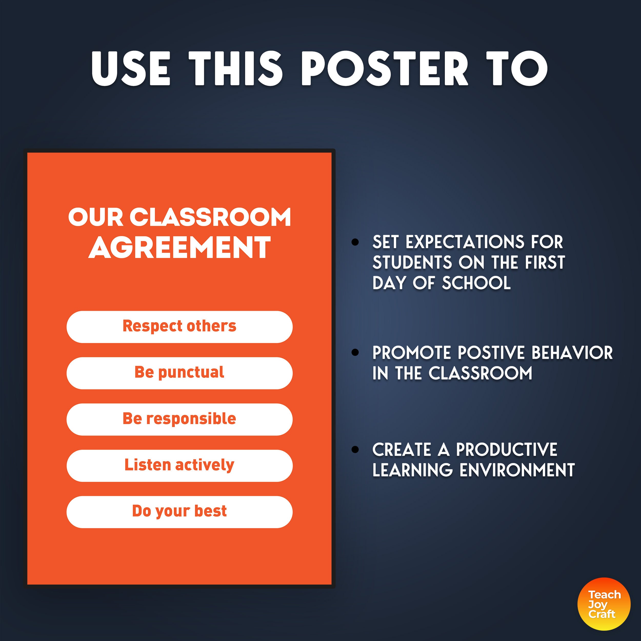Classroom Rules Classroom Expectations Poster Classroom Printable PDF ...