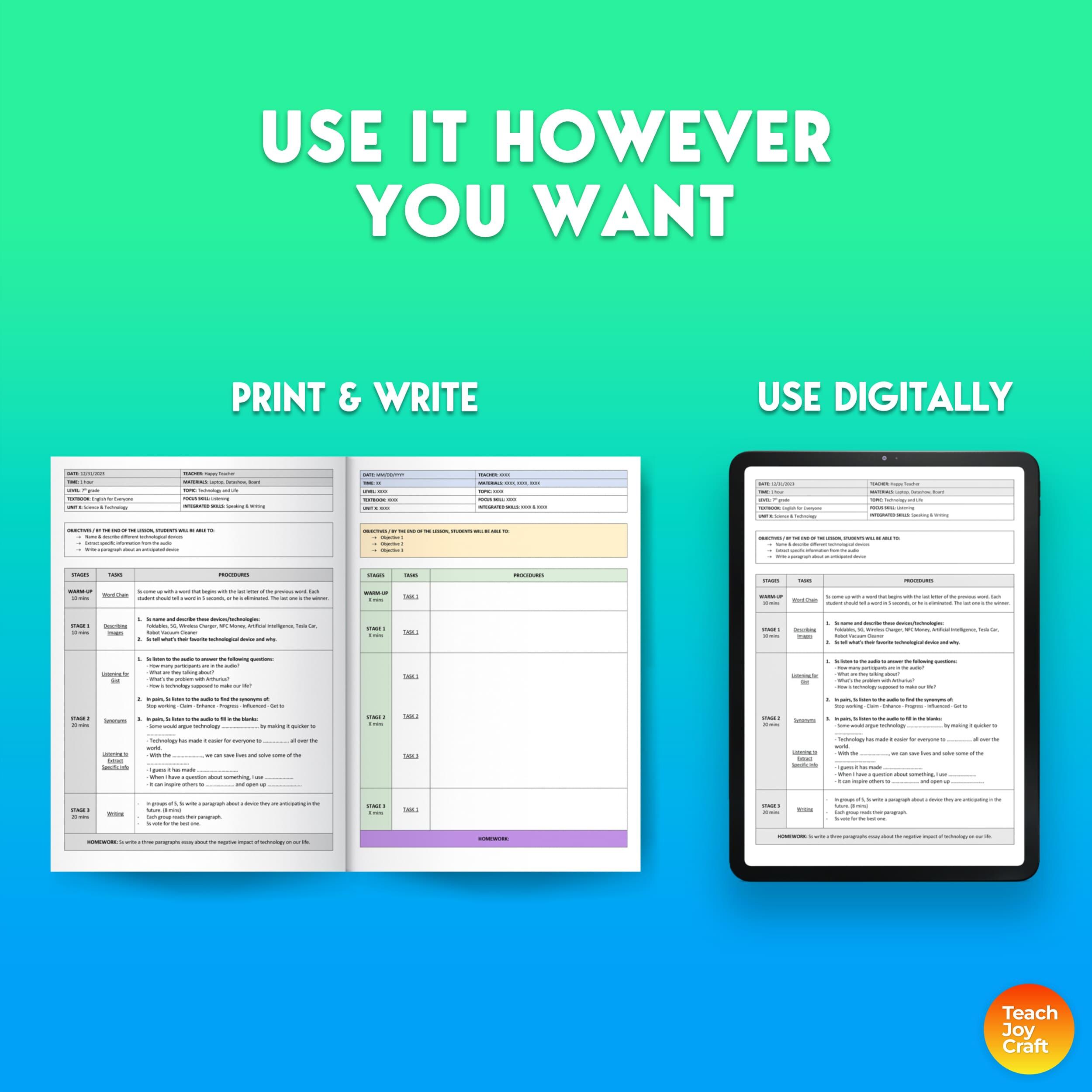 Editable Lesson Plan Template for 8 Models in MS Word and Google Docs ...