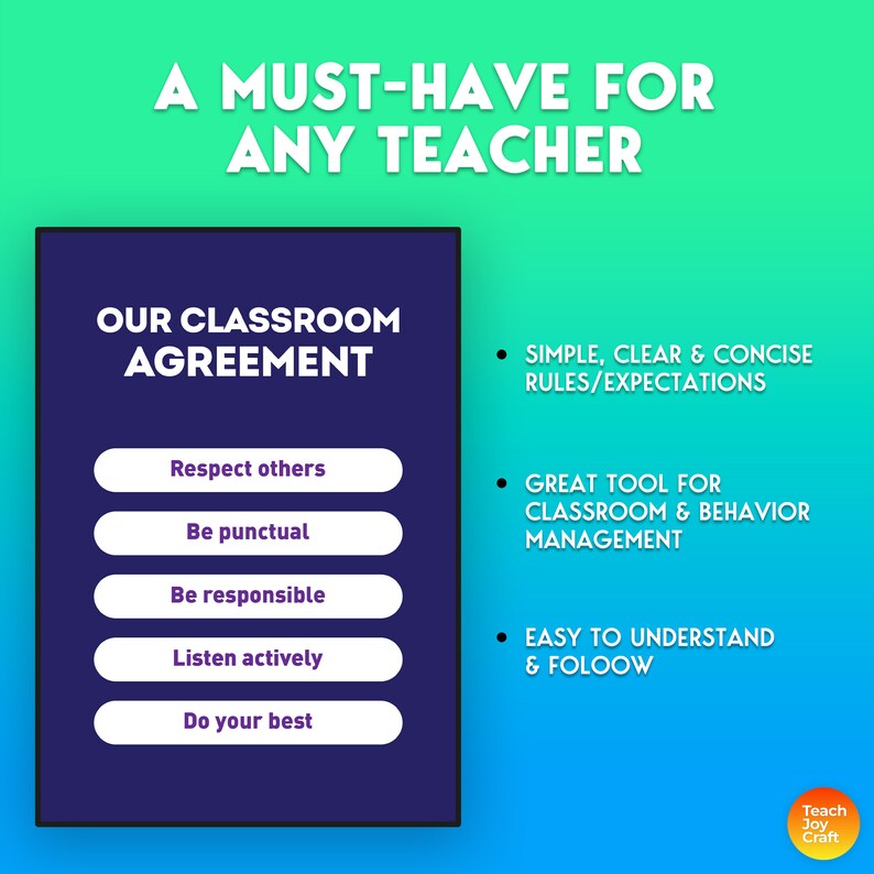 Classroom Rules Classroom Expectations Poster Classroom Printable PDF ...