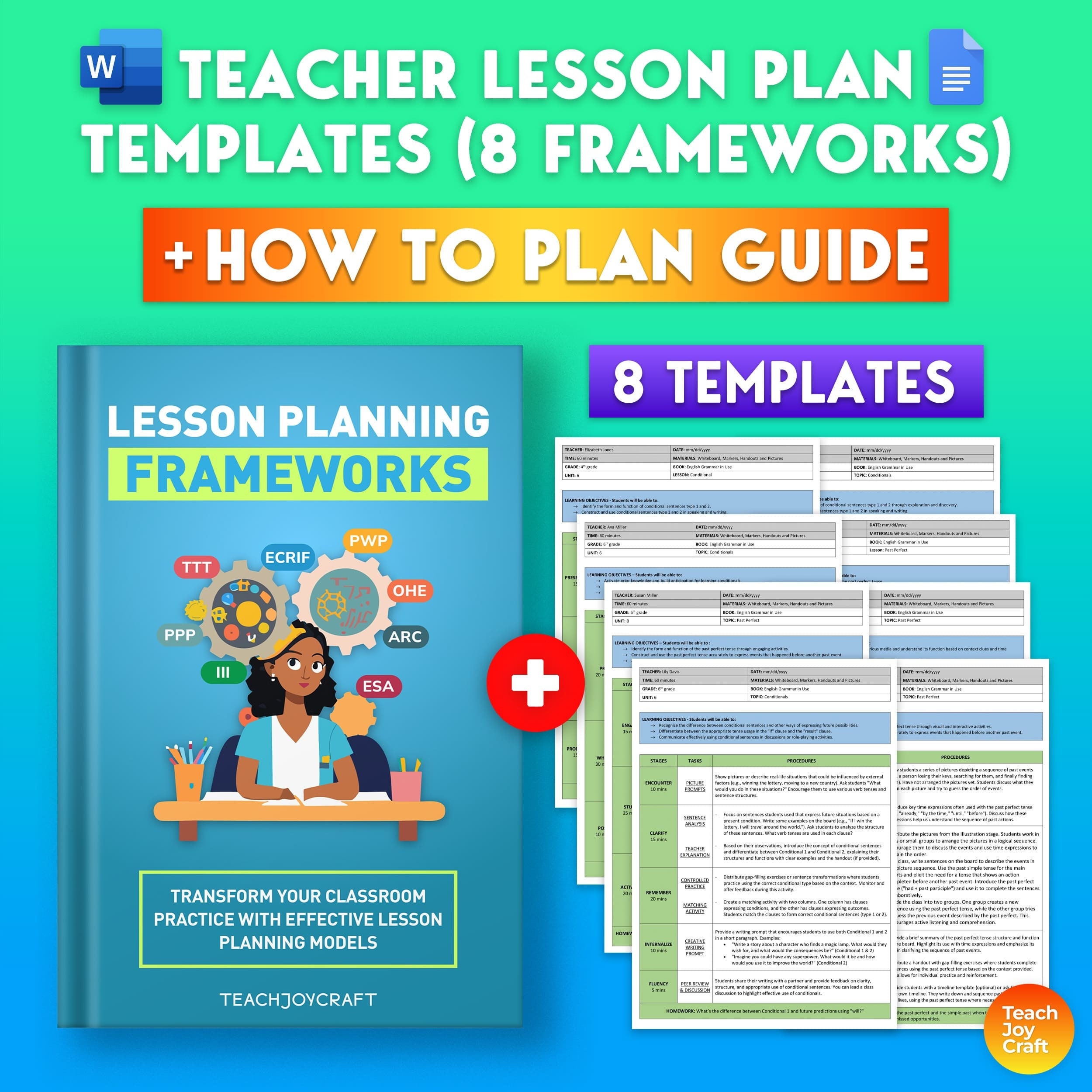 Editable Lesson Plan Templates in Microsoft Word and Google Docs ...