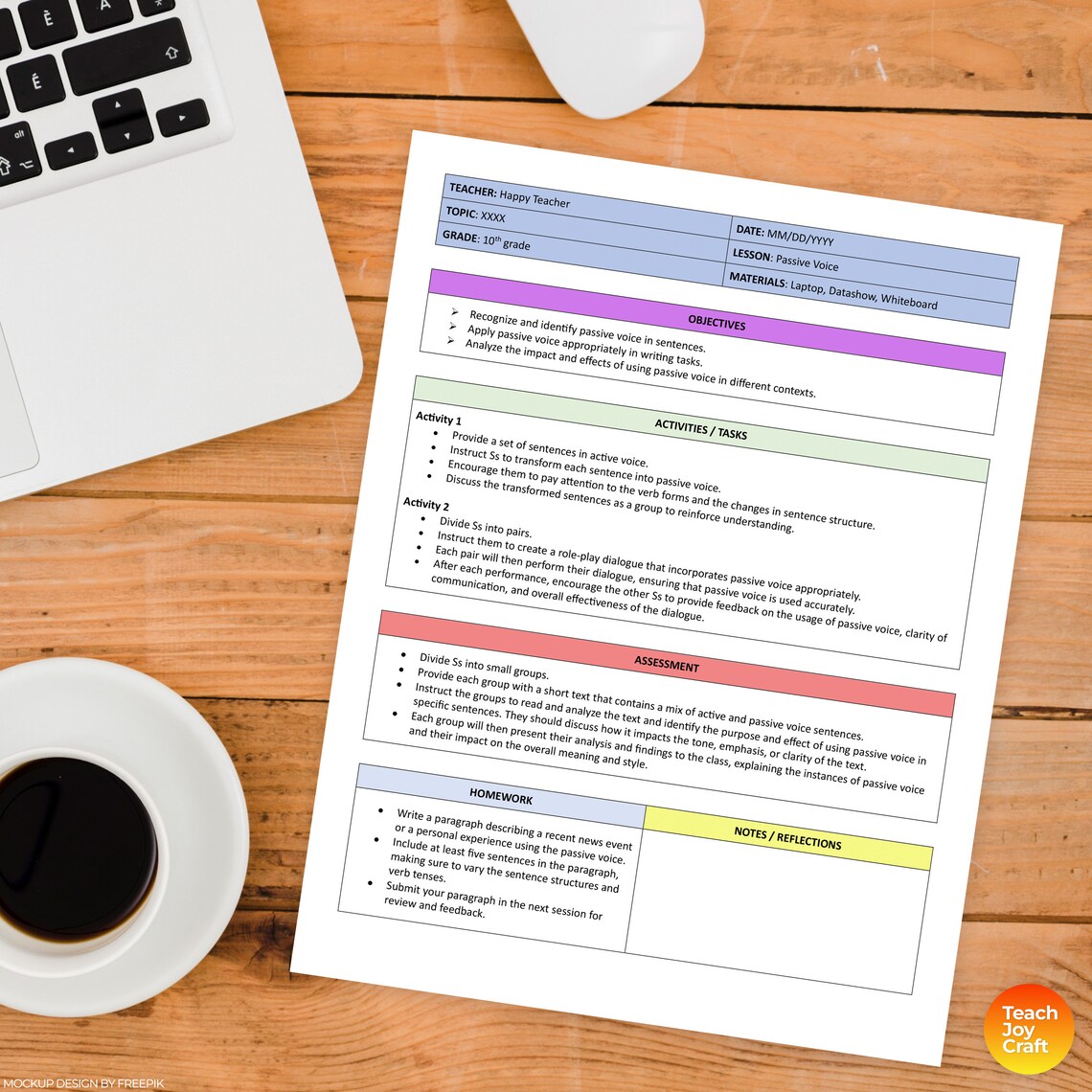 EDITABLE Lesson Plan Template in Google Docs & Microsoft Word, Simple ...