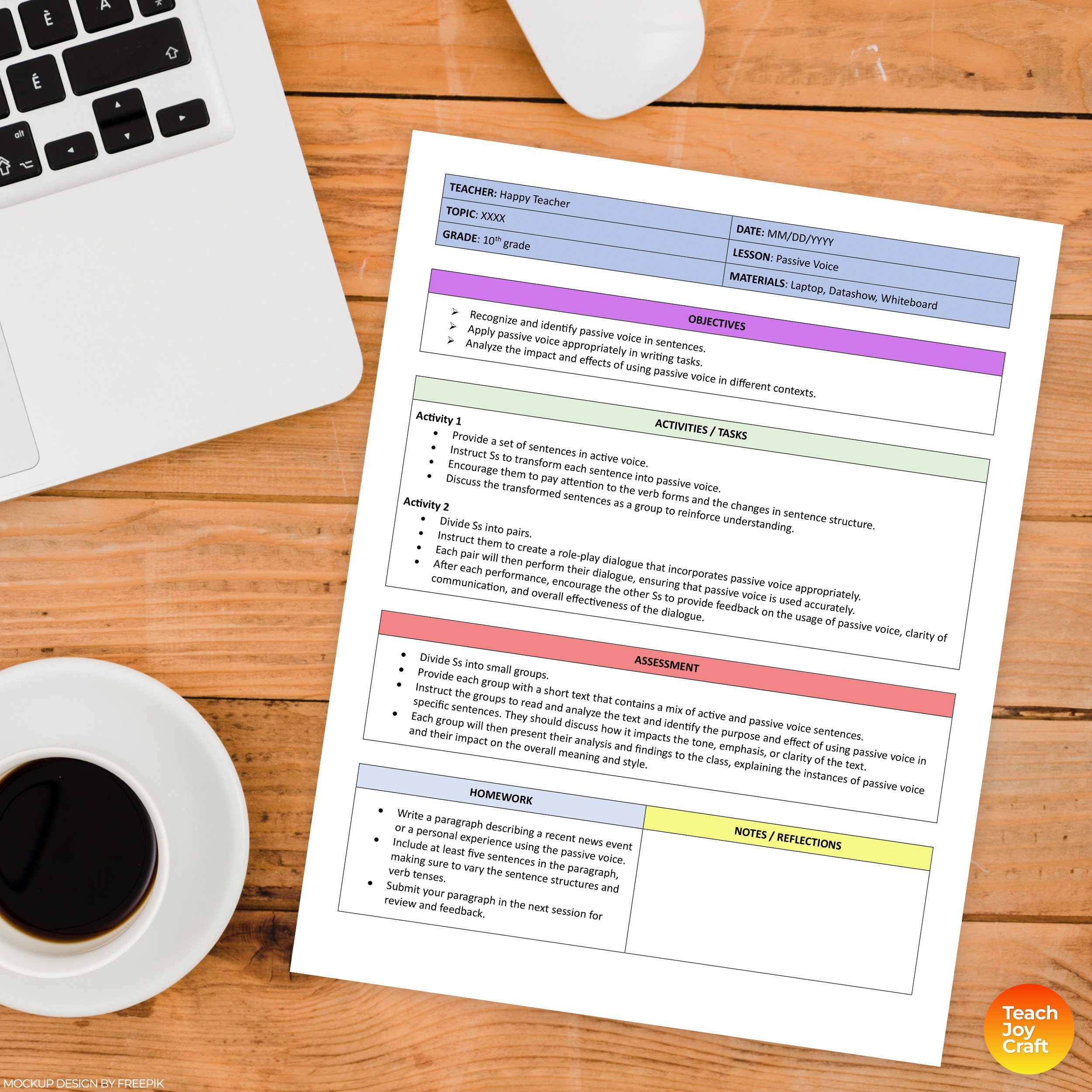 EDITABLE Lesson Plan Template in Google Docs & Microsoft Word, Simple ...