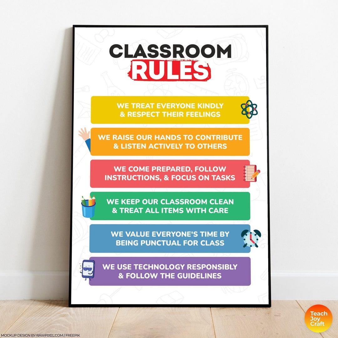 Classroom Rules, Classroom Agreement Poster, Classroom Decor Printable ...