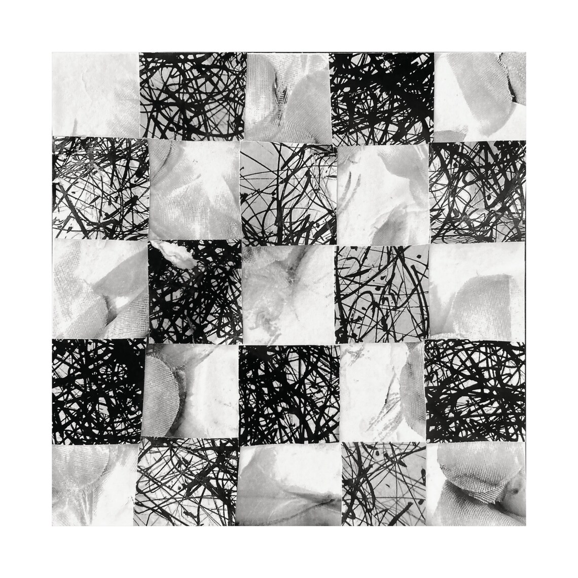 Monochrome Checkered Art Print Modern Industrial Decor Minimalist Wall ...