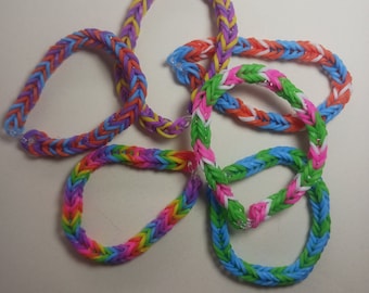 Rainbow Loom Fishtail Sandwich Bracelets - Etsy