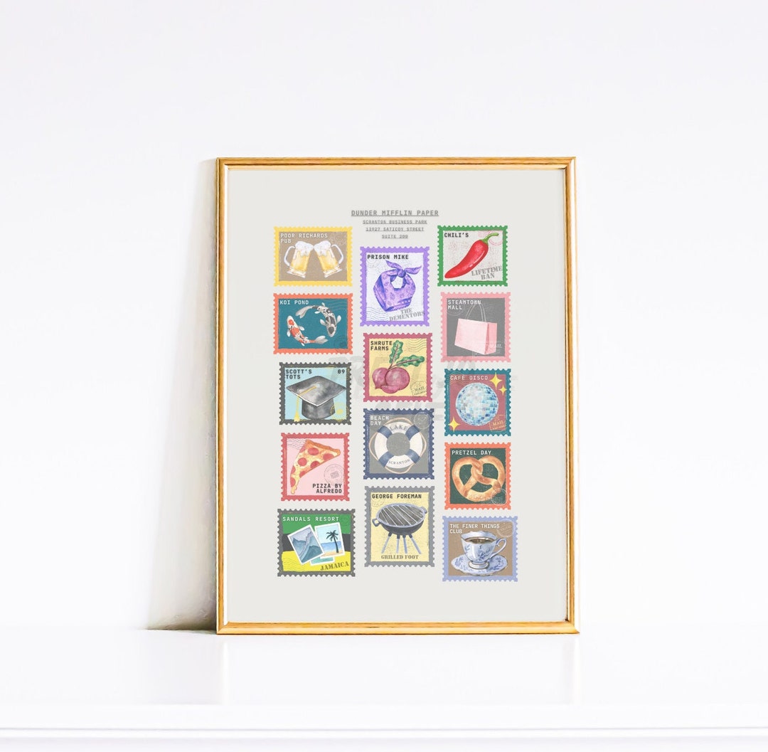 The Office Poster | Stamp Art Print | Trendy Wall Art | Subtly and ...