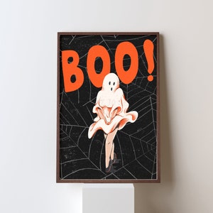 Vintage Ghost Poster Print | Halloween Wall Art | Spooky Home Decor ...