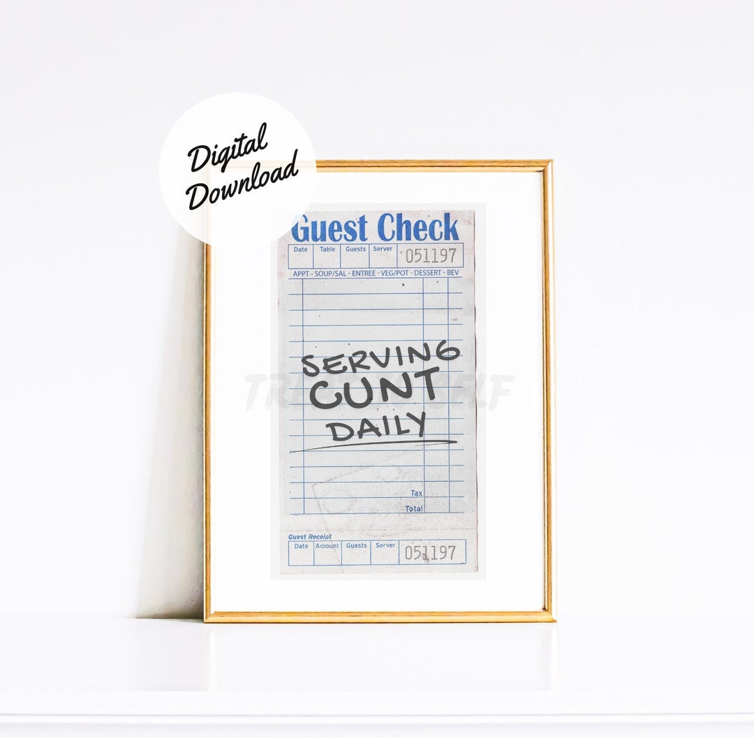 DIGITAL DOWNLOAD Funny Guest Check Print Guest Check Poster Quirky ...