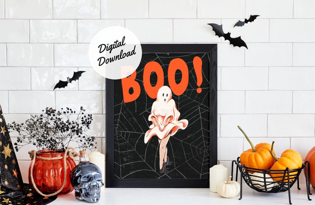 DIGITAL DOWNLOAD Vintage Ghost Poster Print | Halloween Wall Art ...