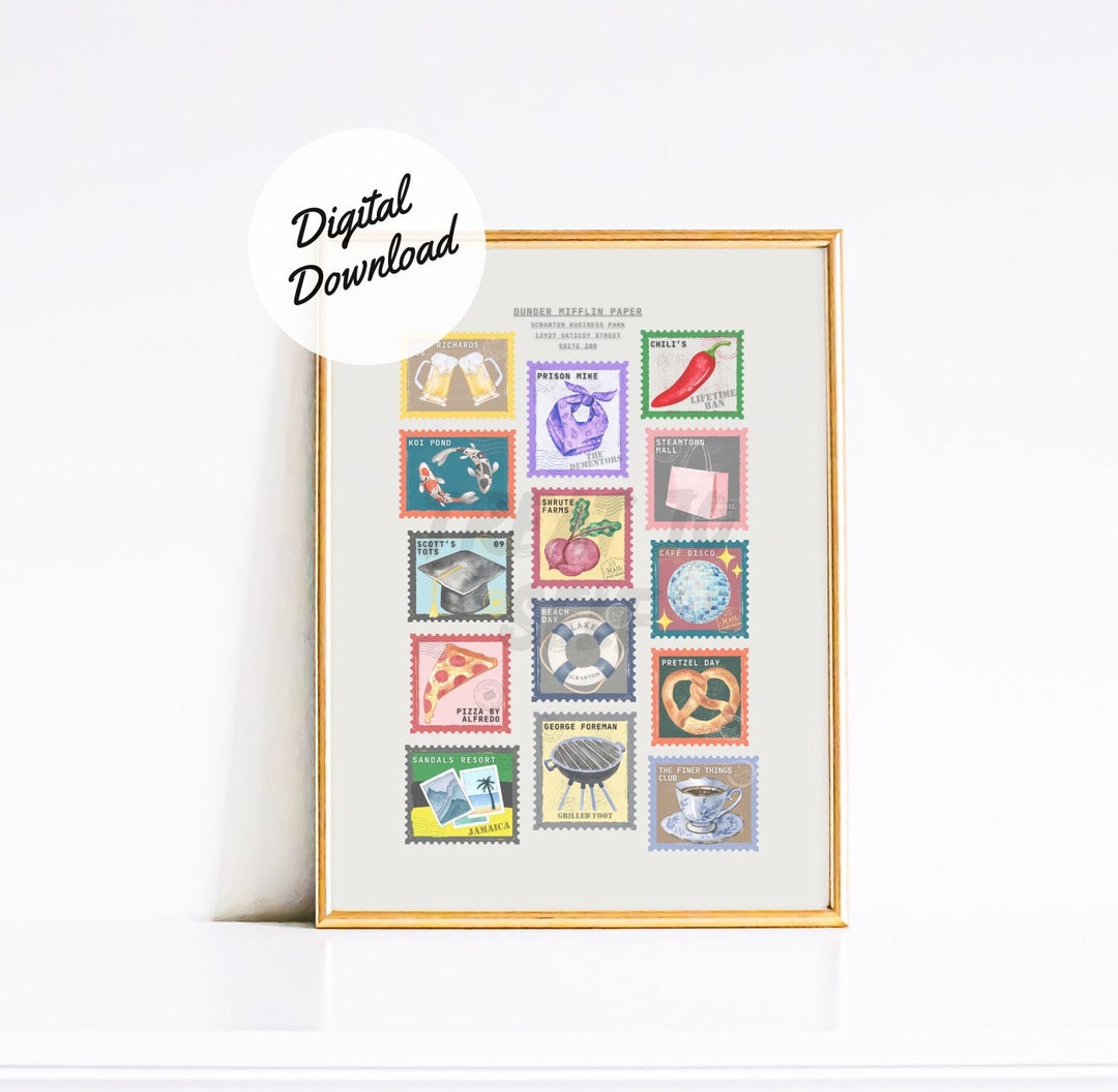 DIGITAL DOWNLOAD the Office Poster | Stamp Art Print | Trendy Art ...