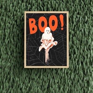 Vintage Ghost Poster Print | Halloween Wall Art | Spooky Home Decor ...