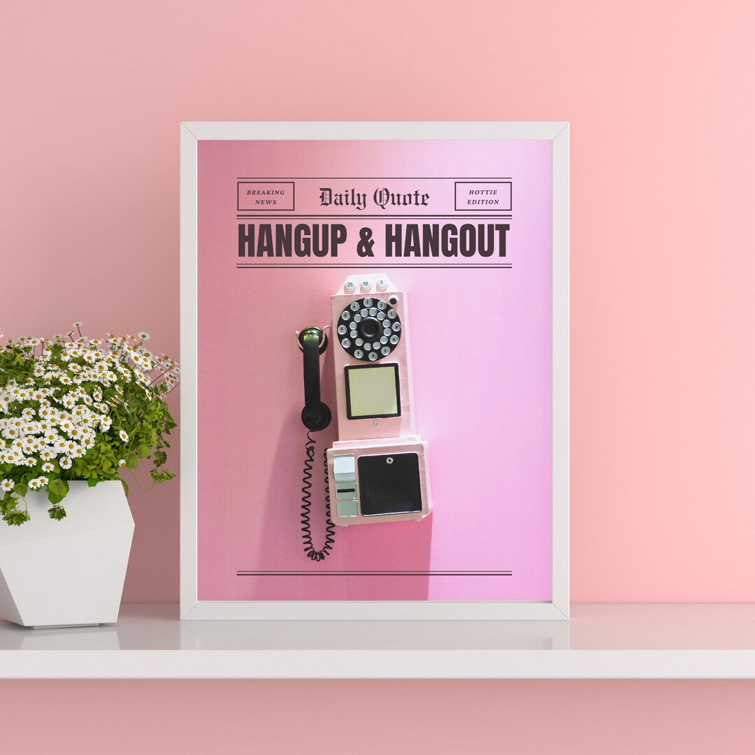 Newspaper Wall Art Cute Newspaper Print Hangup and Hangout Pink ...