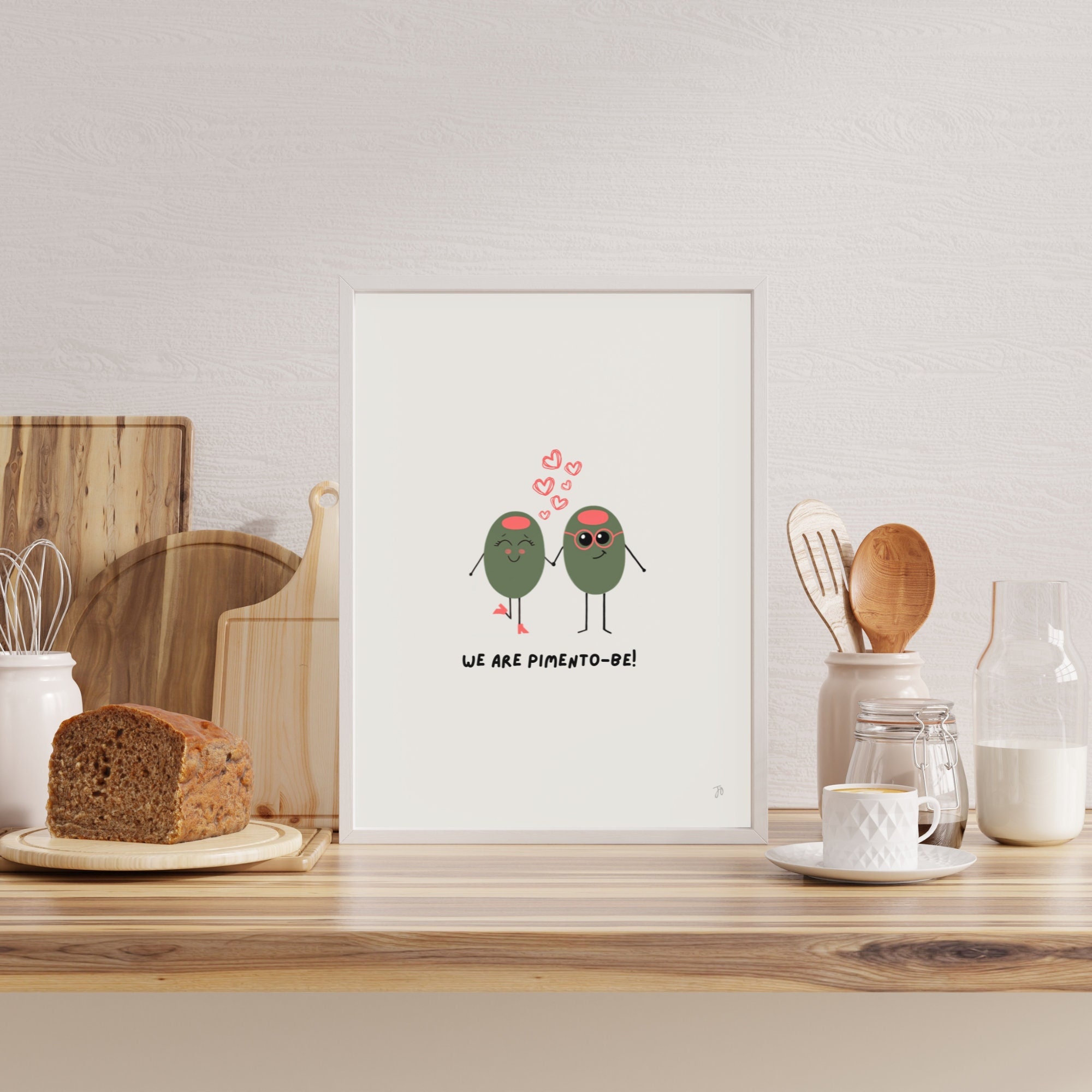 Cute Olive Print Cheeky Kitchen Poster Martini Wall Art Bar Cart Poster ...