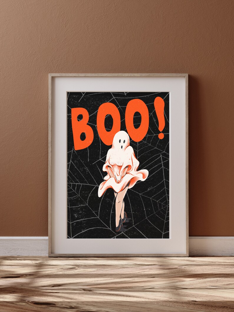 DIGITAL DOWNLOAD Vintage Ghost Poster Print | Halloween Wall Art ...