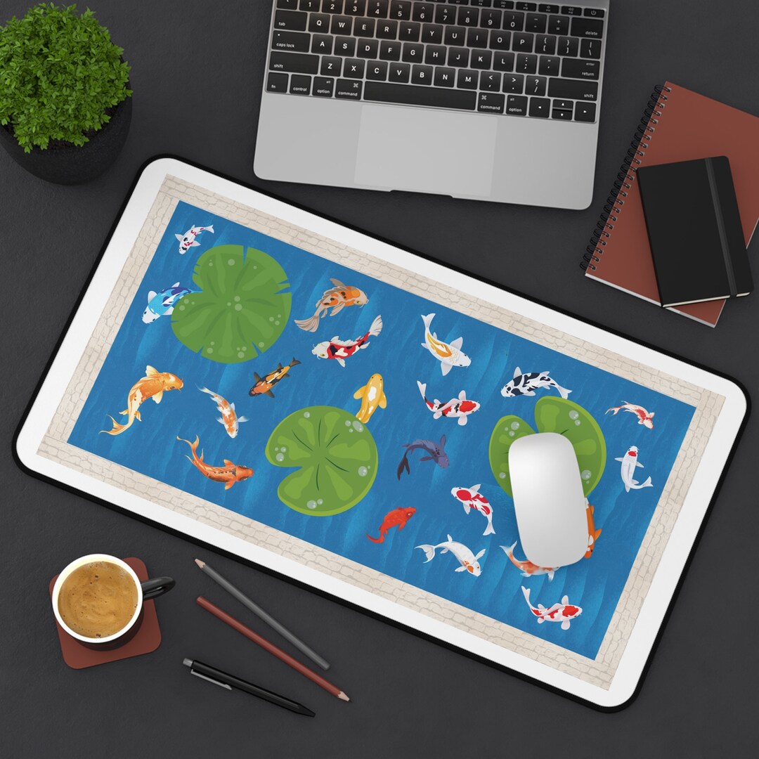 Koi Carp Themed Desk Mat Artful Vibes: Stylish Desk Mat for Creative ...