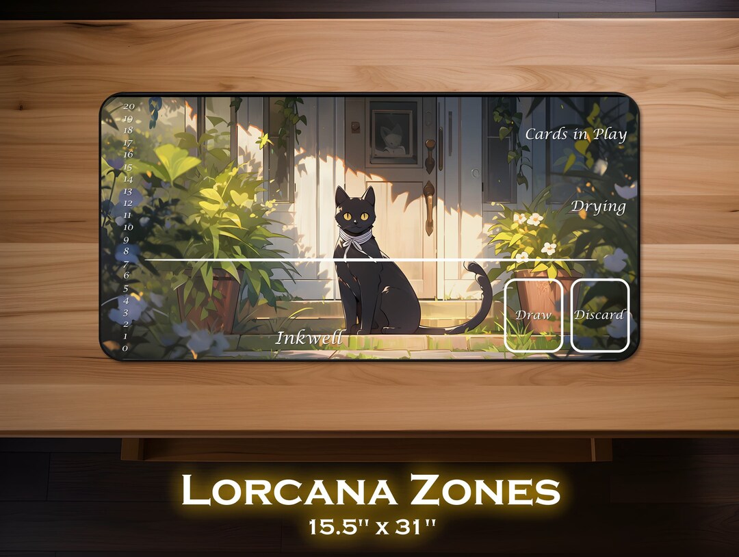 Welcome Anime Cat MTG / Lorcana Playmat, Neoprene XL Mousepad, Cute ...