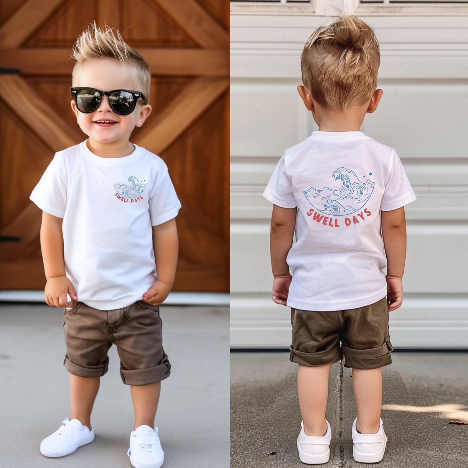 Swell Days Toddler Tee Sunny Surf Vibes Summer Shirt for Kids Beachy ...