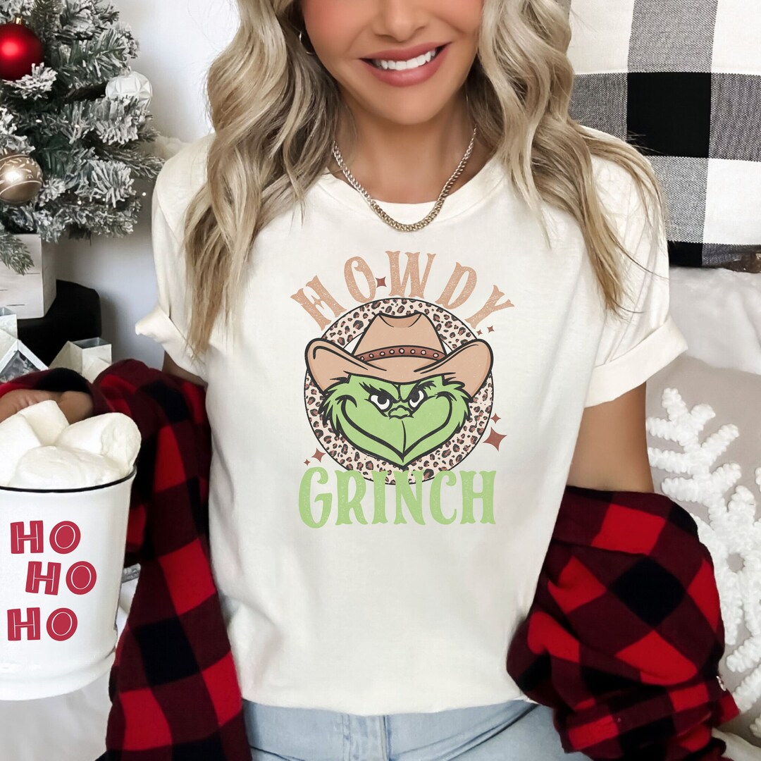 Grinch Cowboy Christmas Shirt Western Themed Holiday - Etsy